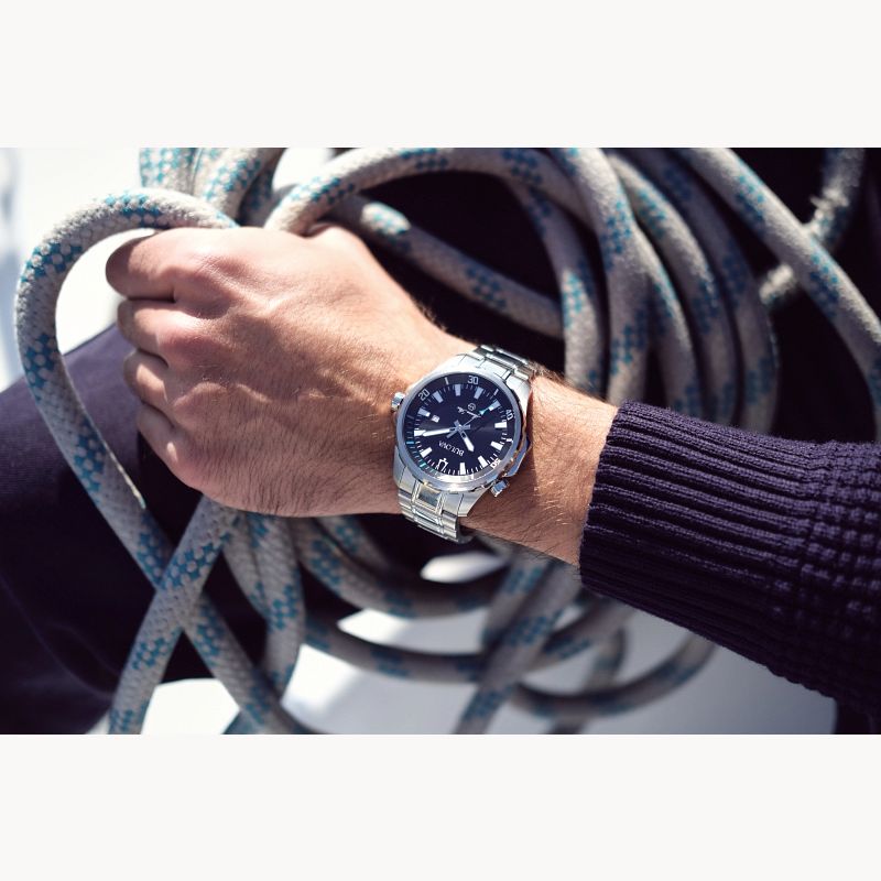 Black Dial Stainless Steel Bracelet Marine Star 96B382 | Bulova Black Dial Stainless Steel Bracelet Marine Star 96B382 | Bulova